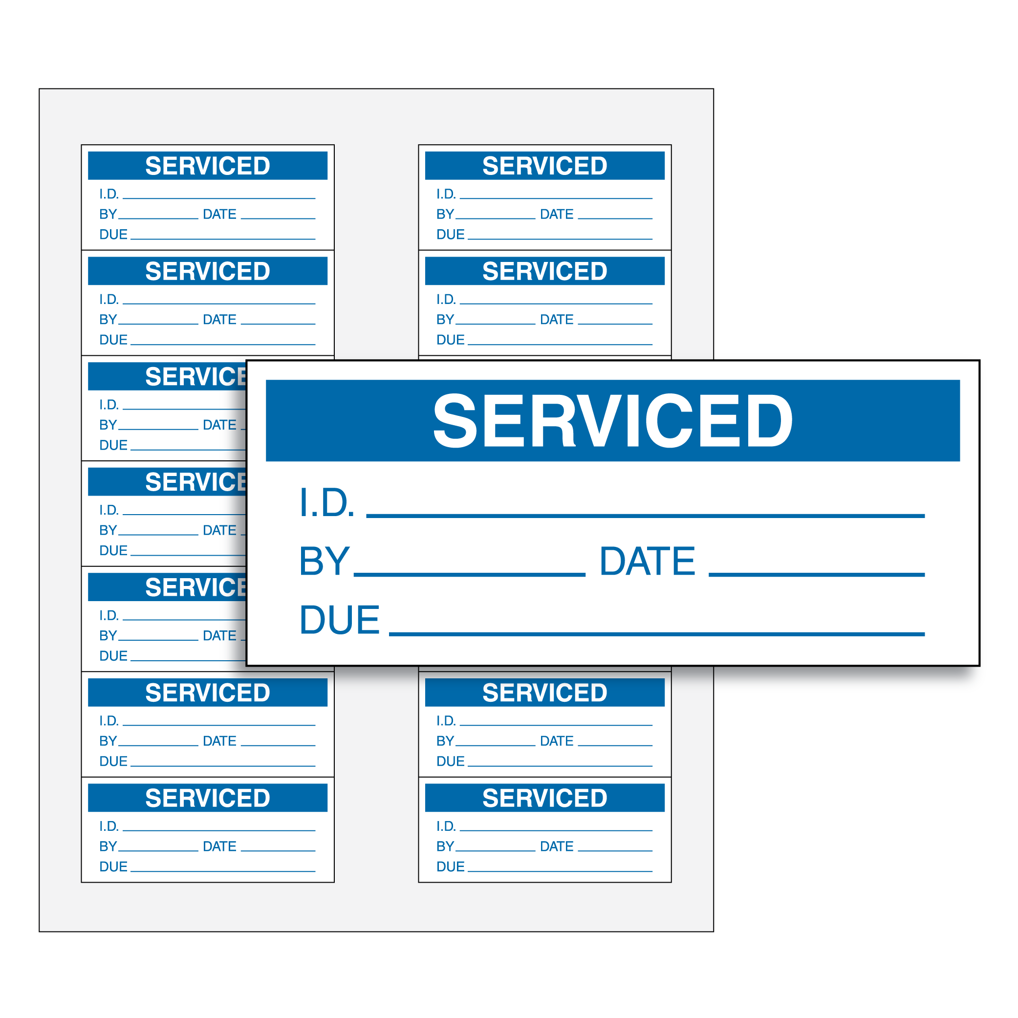 1.5" X 0.625" Write-On Label - SERVICED - LEM